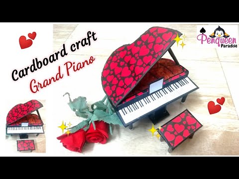 How to make Piano using cardboard | Diy musical instruments piano ...