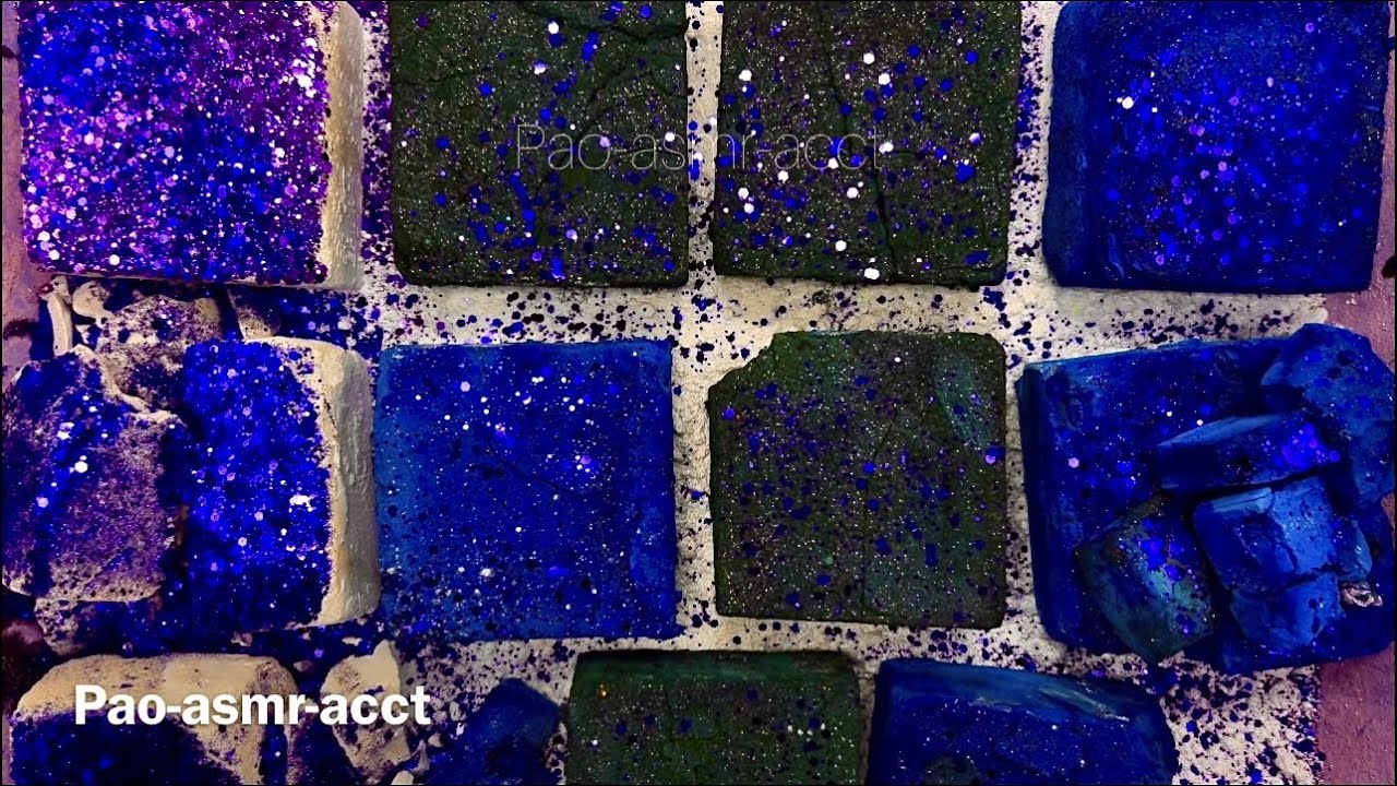 11 dyed & PJ soft gym chalk blocks w/slight Malic Acid/ glitter crusts ...