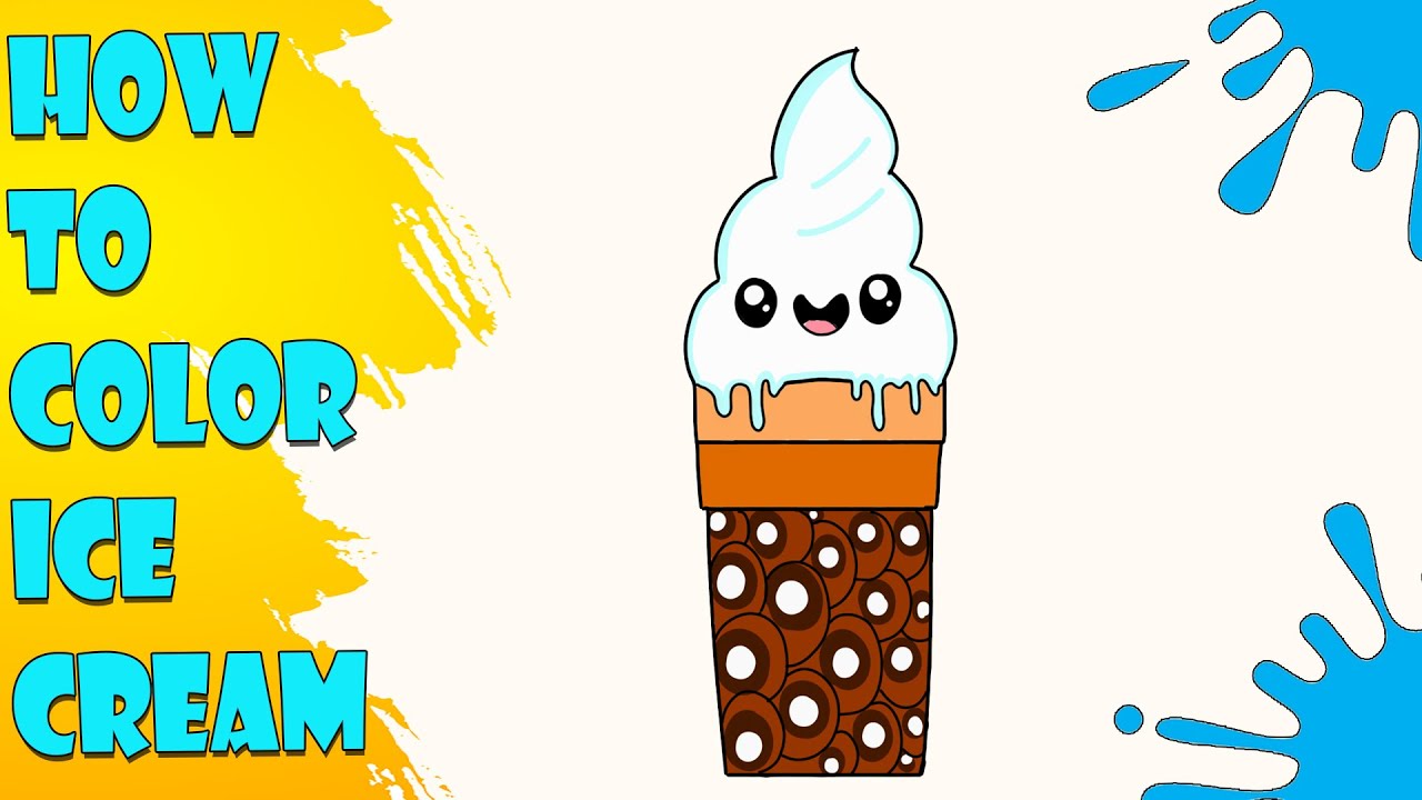 How To Color An Ice Cream | Easy Coloring Guide For Kids - YouTube