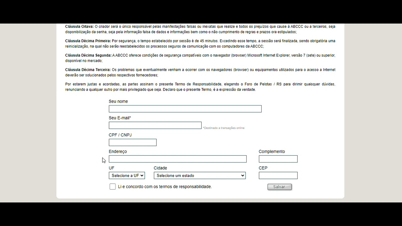 Como preencher o Termo de Responsabilidade - YouTube
