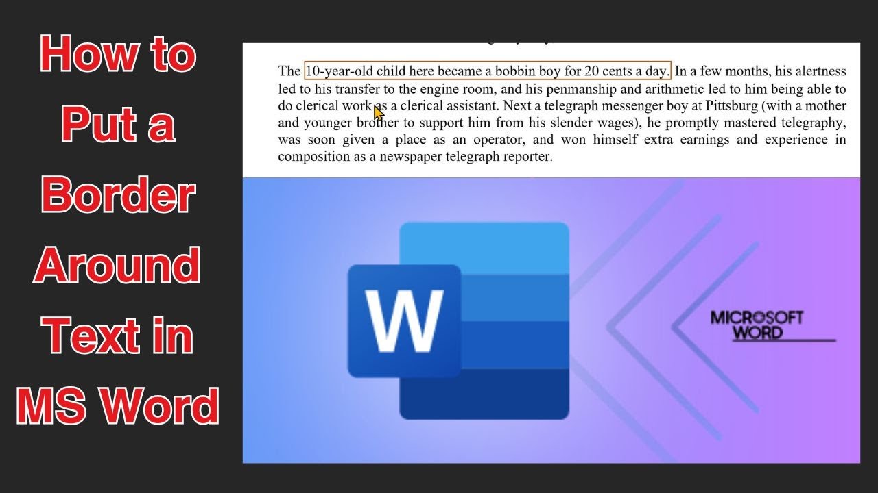 How to Put a Border Around Text in MS Word - YouTube