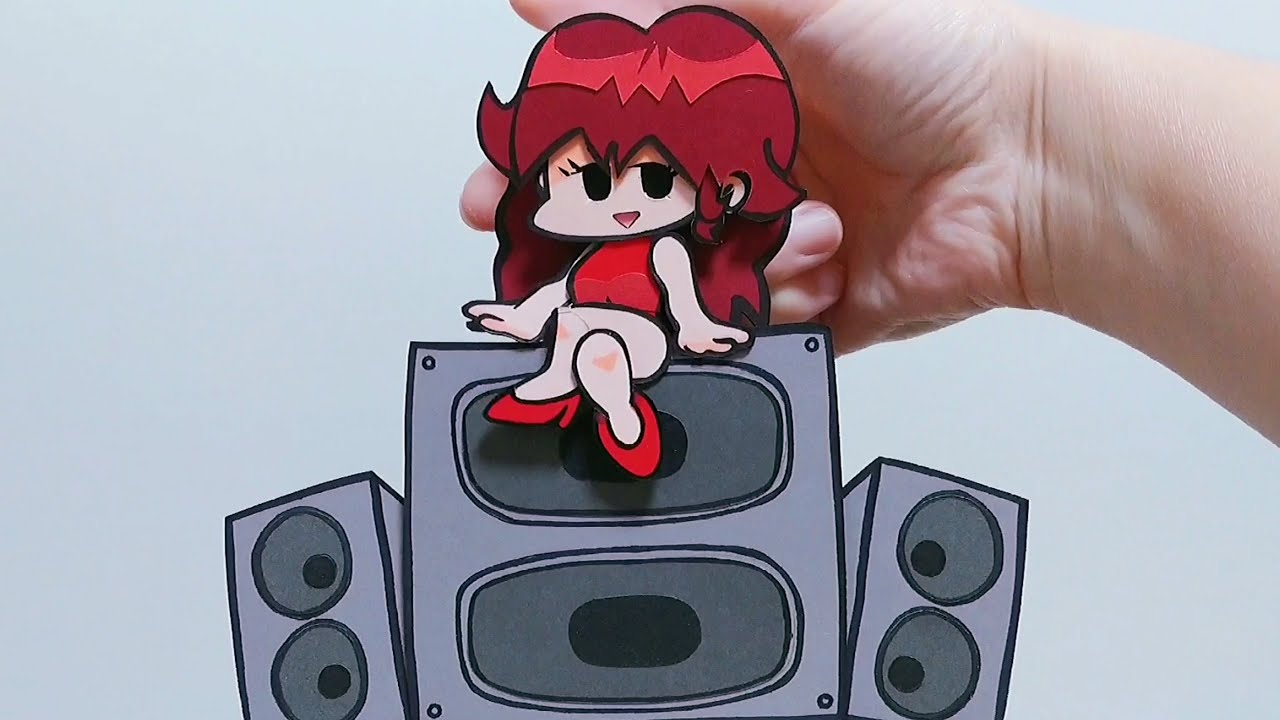 [FNF] Friday Night Funkin Girlfriend Paper Puppet - YouTube