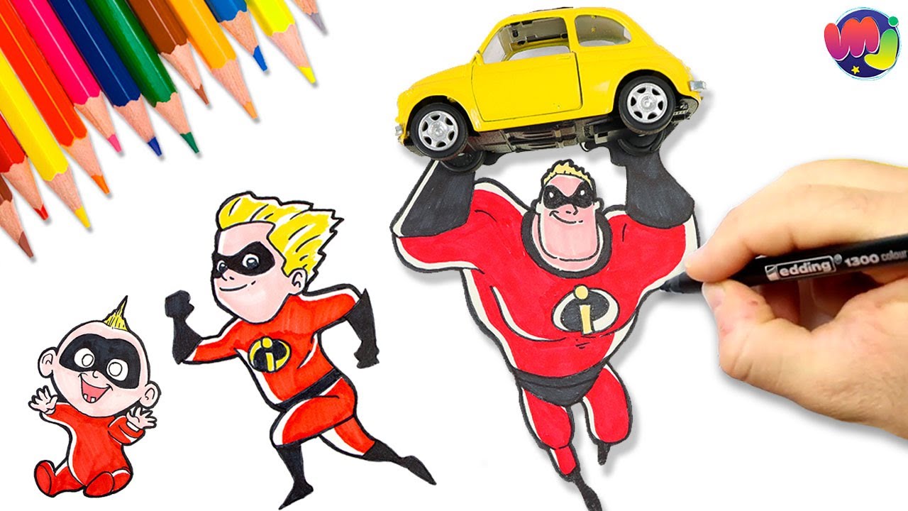 Dibuja y colorea a LOS INCREÍBLES 💪 🎨 - YouTube