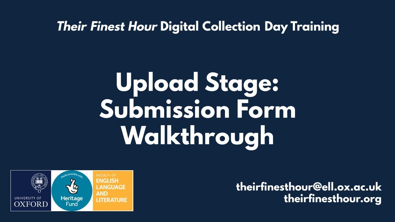 Upload Stage: Submission Form Walkthrough - YouTube