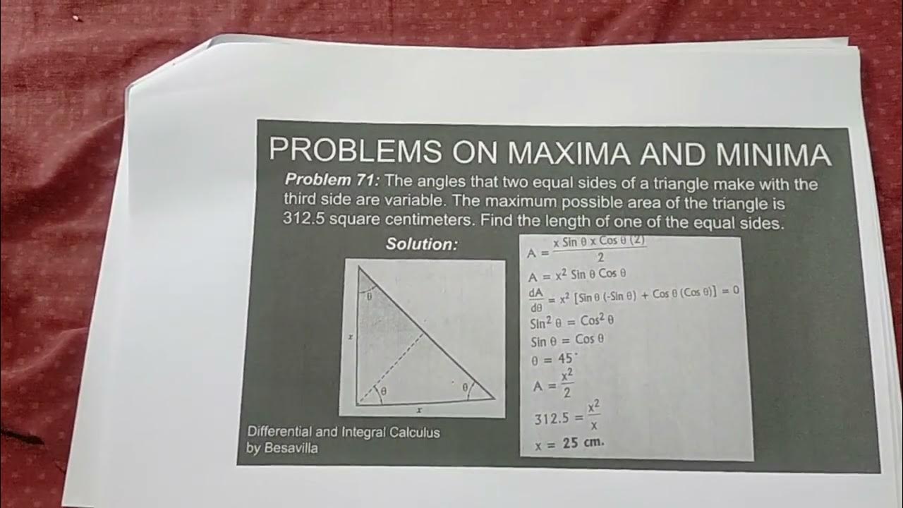 Problems on Maxima and Minima - YouTube