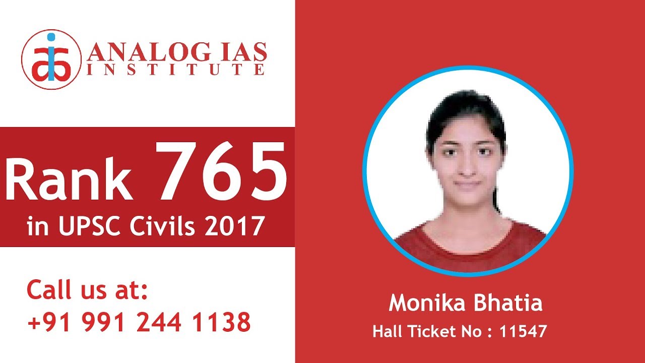 IAS Mock Interview by ANALOG IAS ACADEMY - MONIKA BHATIA - Rank 765 ...
