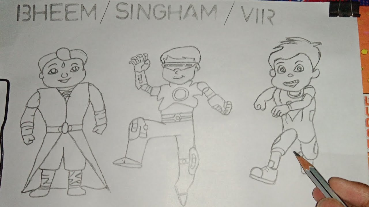 How to draw little singham Versen 🌹🥳😇|| Step by step || #littlesingham ...