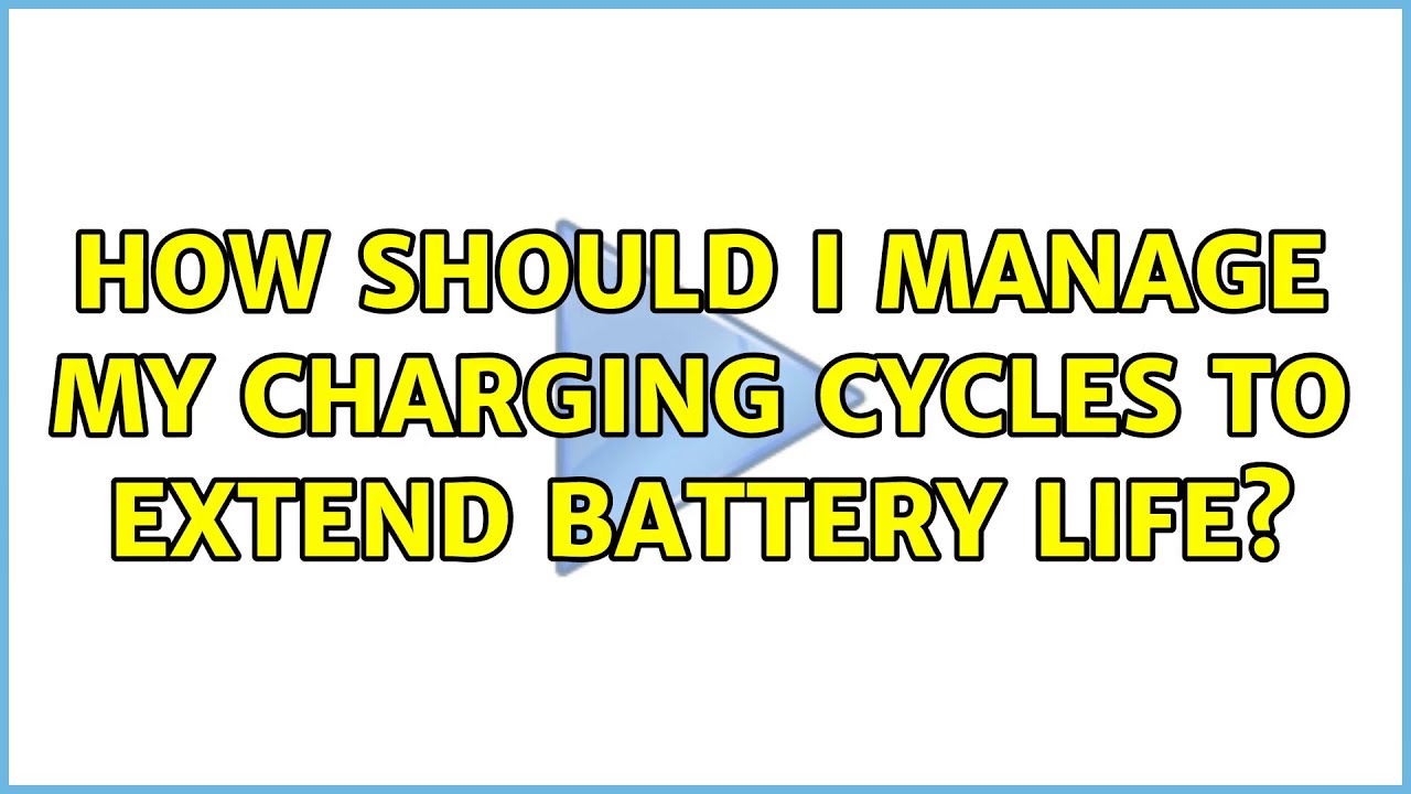 How should I manage my charging cycles to extend battery life? - YouTube