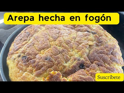 AREPA DOMINICANA HECHA EN FOGÓN(LEÑA) EN CAMPO.
