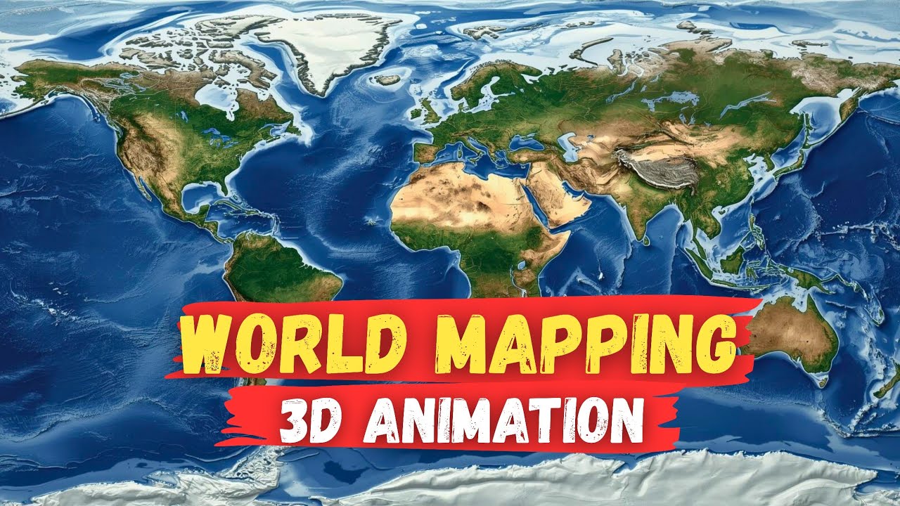 Amazing 3D World Map Animation with Continents and Oceans (Part Two ...