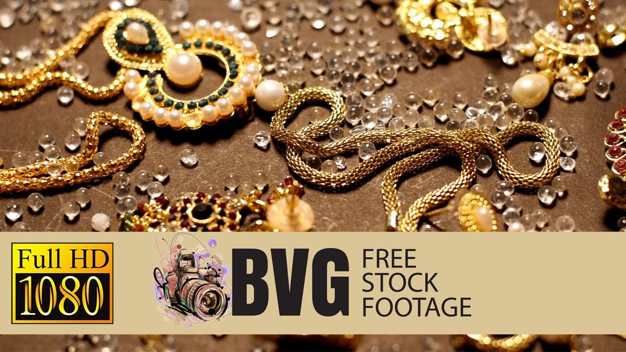 FREE STOCK VIDEO FOOTAGE DOWNLOAD l GOLD JEWELLERY ORNAMENT - YouTube