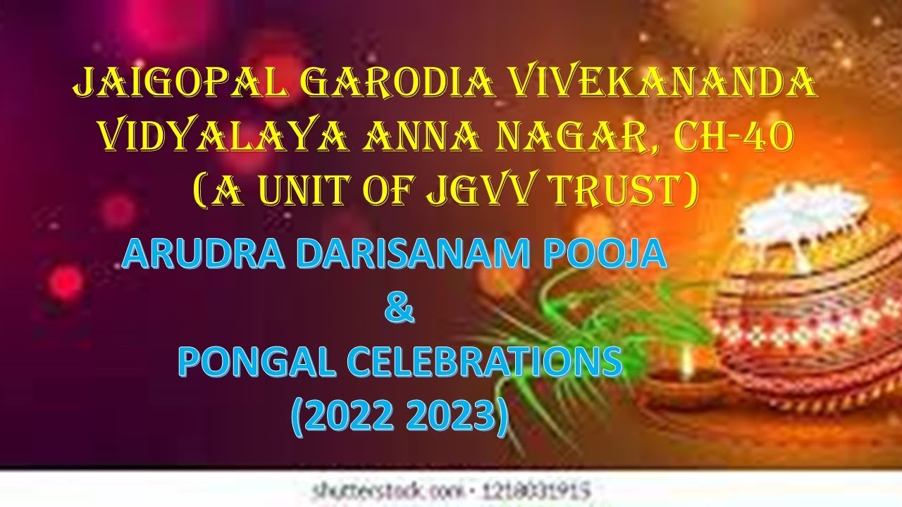 JGVV ANNA NAGAR CHENNAI - 40 ARUDRA DARISANAM POOJA & PONGAL ...