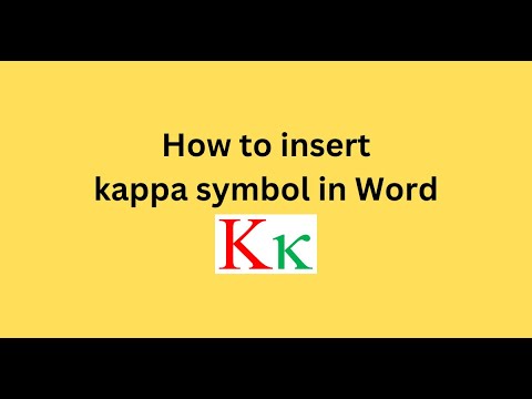 How to insert kappa symbol in Word - YouTube