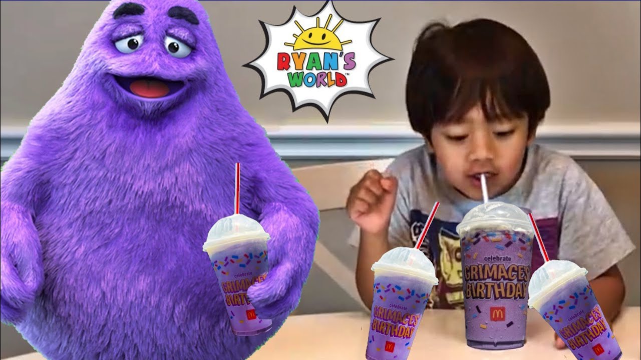 TAG WITH RYAN - Kaji Ryan loves Grimace Shake - Grimace Shake Challenge ...