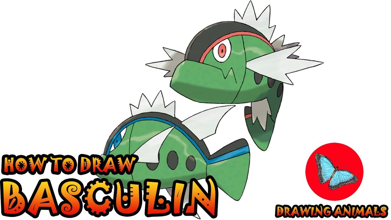 How To Draw Basculin Pokemon | Drawing Animals - YouTube