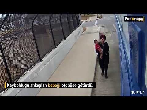Kadın sürücüden örnek davranış...Yol kenarında bebeği gördü, otobüsü durdurdu