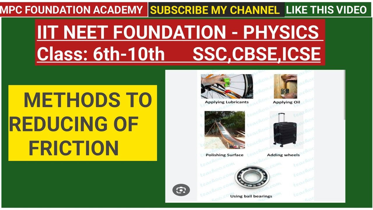 2.8 Methods to reducing of Friction T,E/M (Force) - YouTube