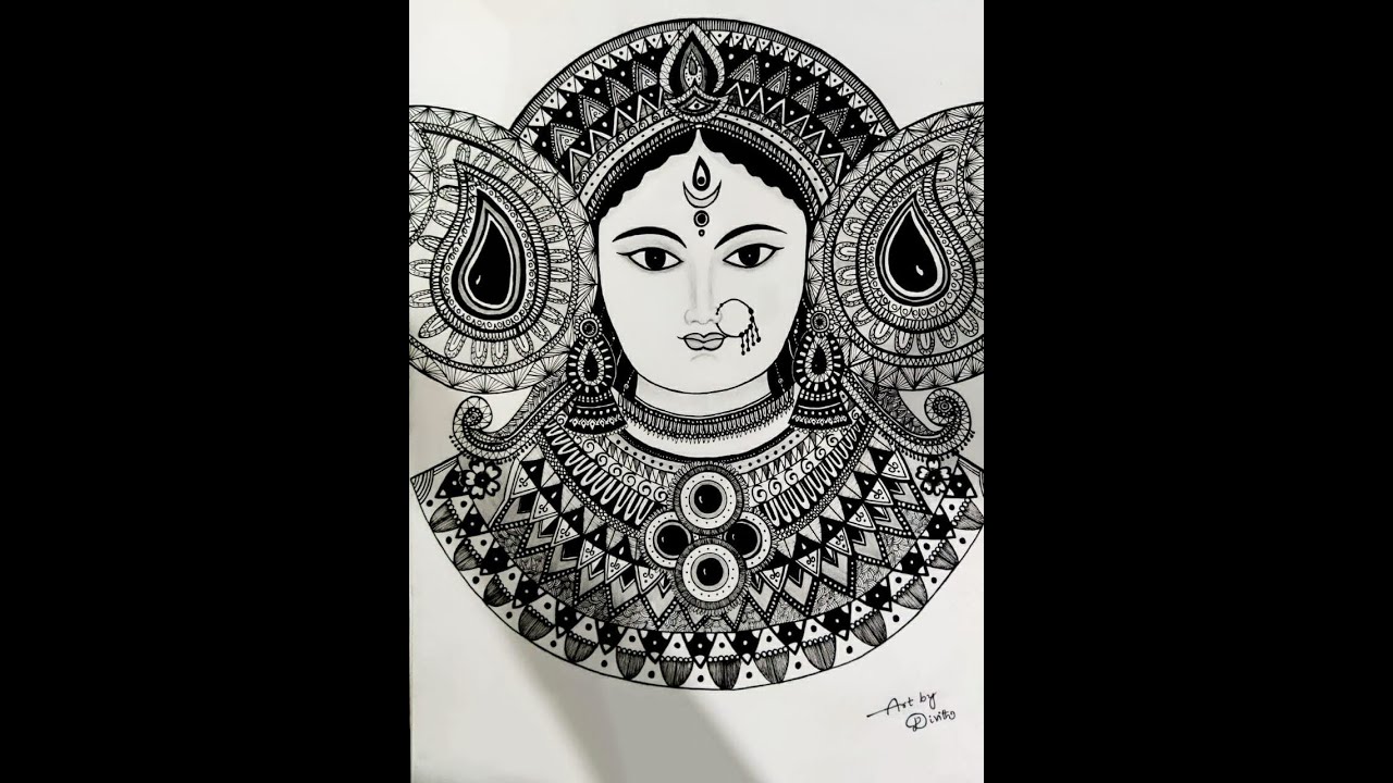 GODDESS MANDALA ART || DRAWING || | DEVI | - YouTube