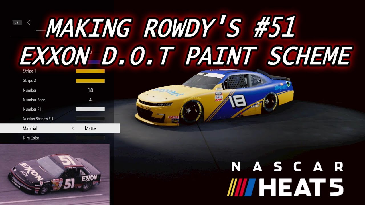 MAKING ROWDY'S EXXON NO 51 DAYS OF THUNDER NASCAR PAINT SCHEME NASCAR ...
