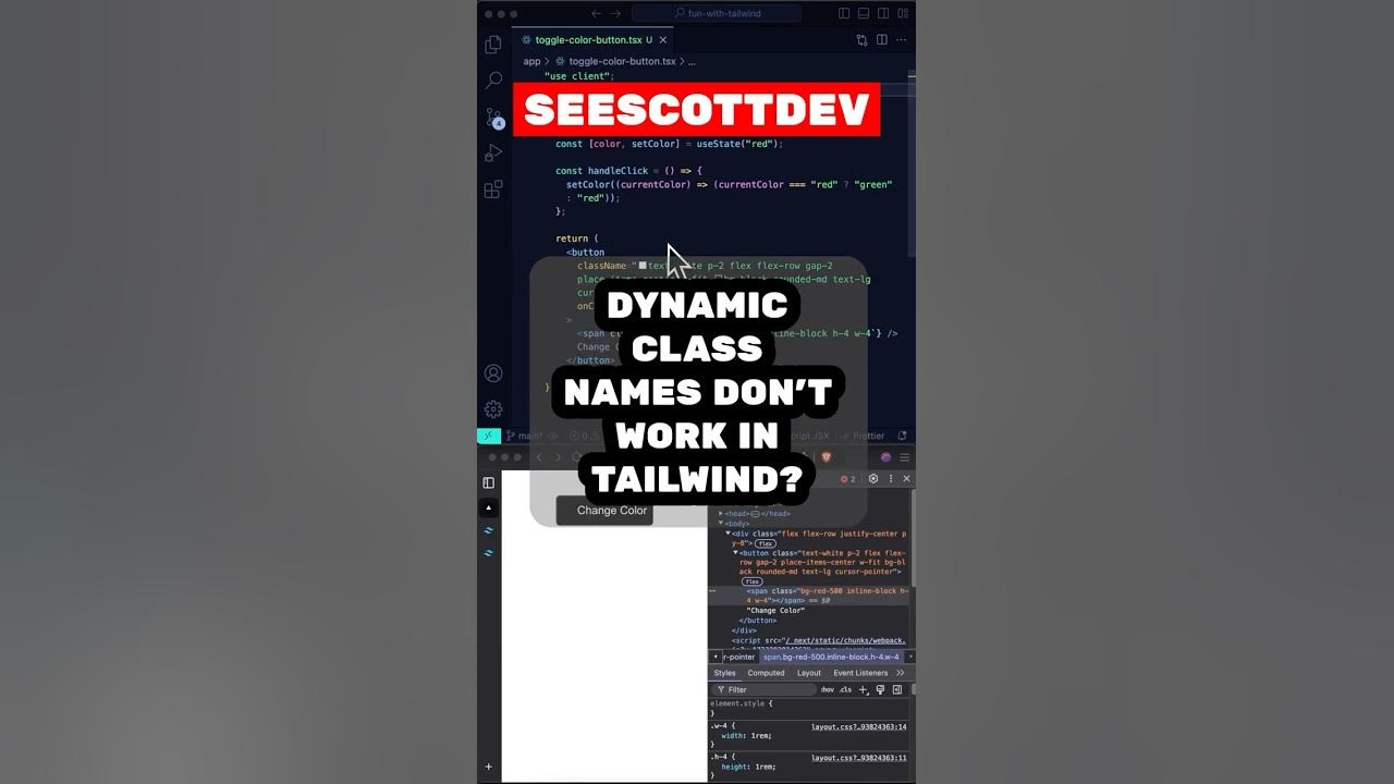 DON'T make this rookie mistake in Tailwind (dynamic classes) - YouTube