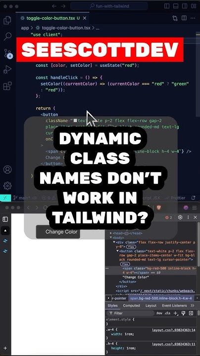 DON'T make this rookie mistake in Tailwind (dynamic classes) - YouTube
