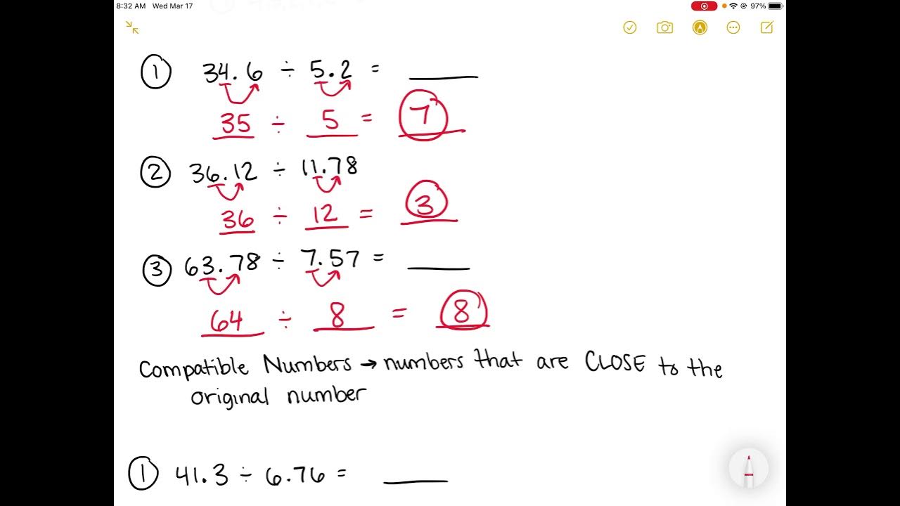 Estimate Decimal Quotients - YouTube