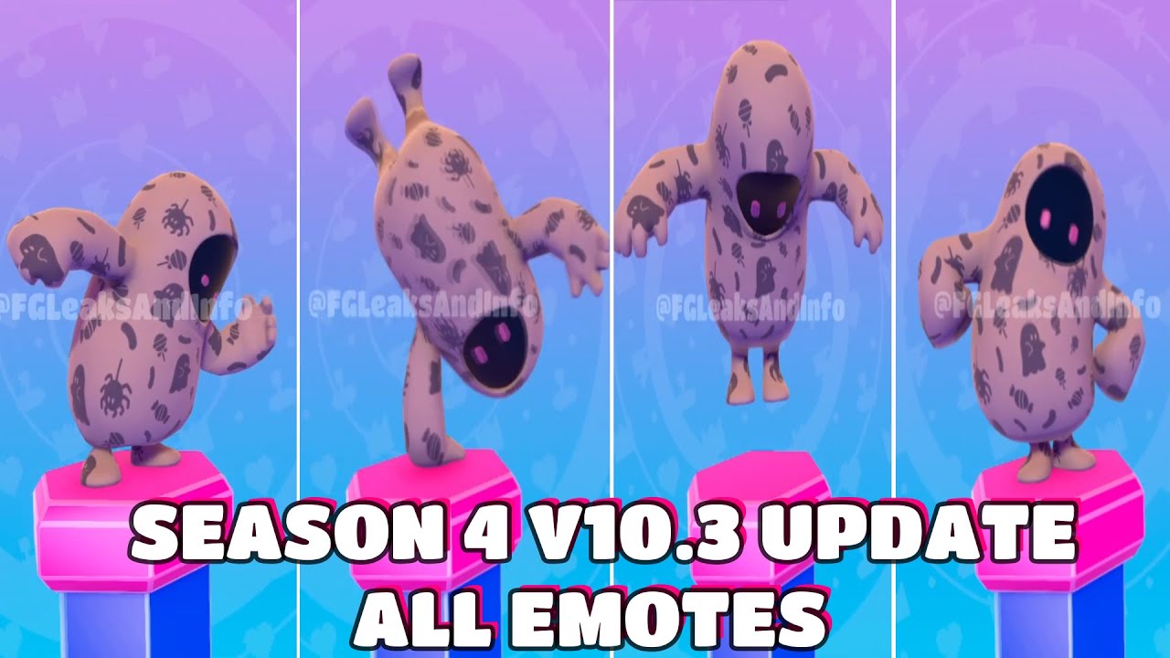 LEAKED NEW FALL GUYS SEASON 4 - v10.3 ALL EMOTES! (Tmnt Emotes & More ...