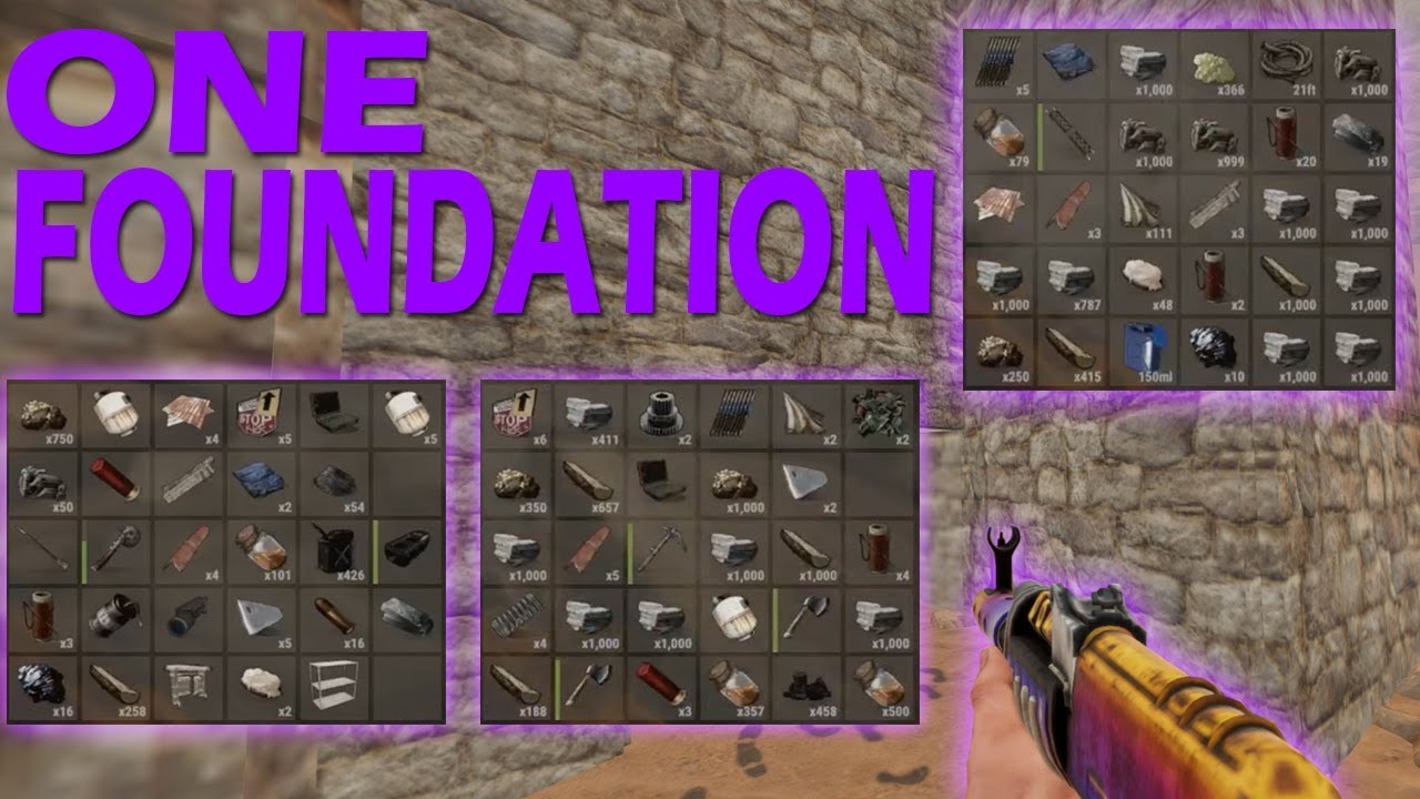 ONE FOUNDATION TO CLAN BASE LOOT - Rust - YouTube