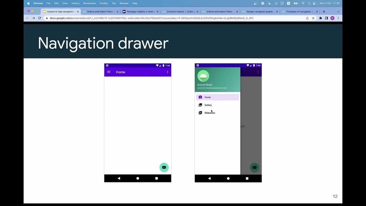 Lecture 5 Part 2, App bar, Navigation Drawer and menus - YouTube