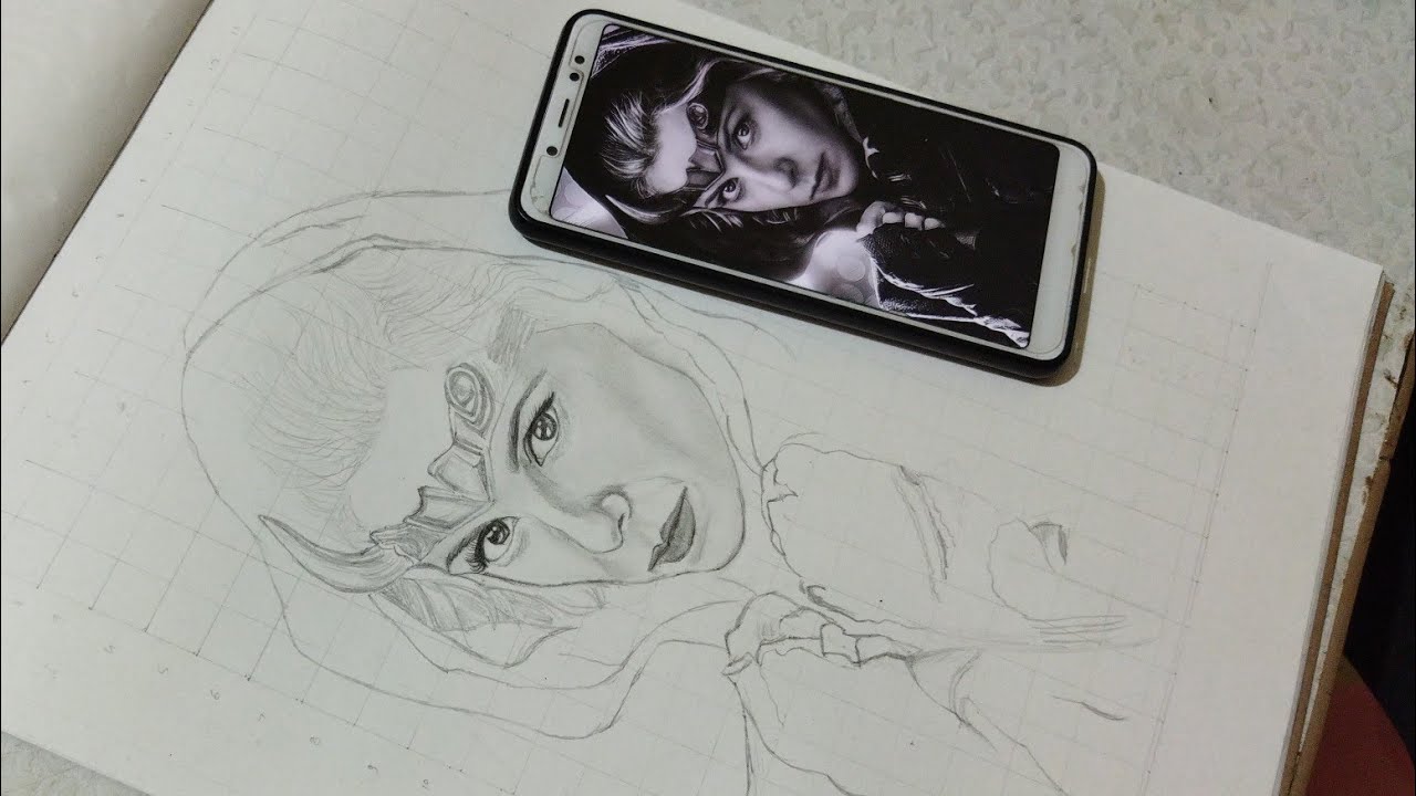 how to draw lady Loki 🔥outline tutorial | marvel | sophie di martino ...