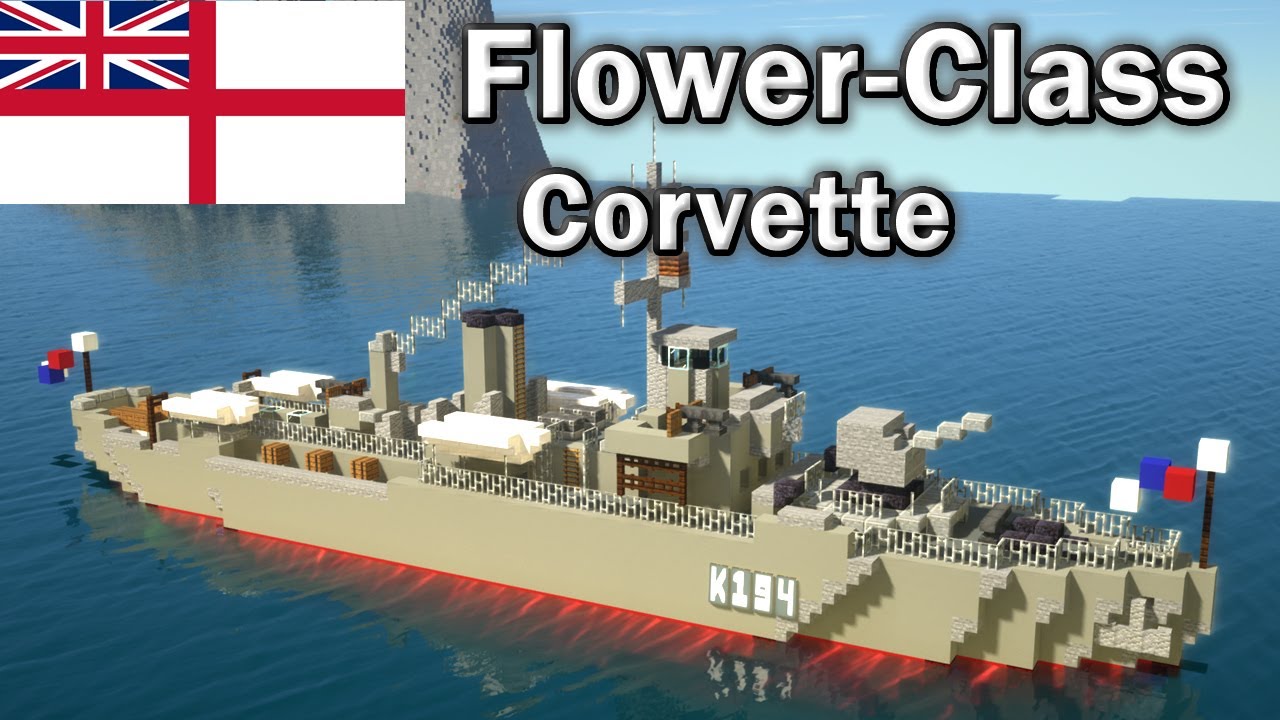 🚢 Minecraft Tutorial: How to Make a Corvette (Flower-Class) - YouTube