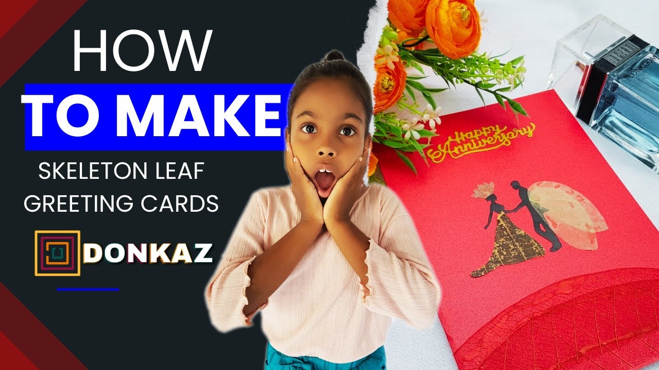 How to make Skeleton leaf greeting cards - YouTube