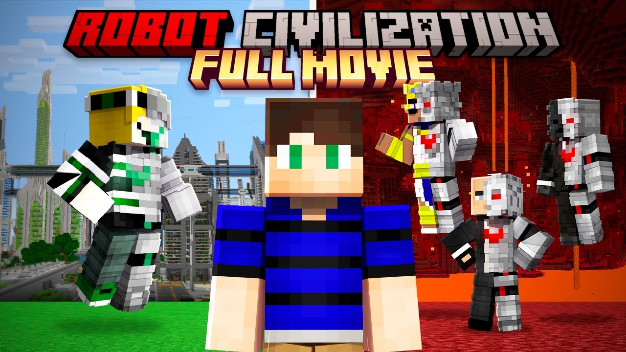 Minecraft but I survive in ROBOT CIVILIZATION [FULL MOVIE] - YouTube