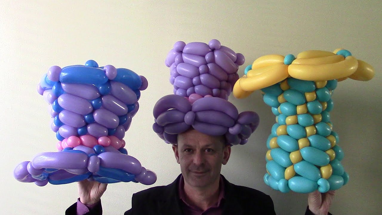 Willy Wonka hat of balloons - YouTube