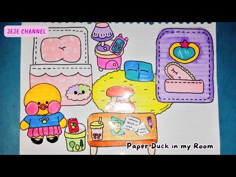 [💸Paper Diy💸] paper duck room study 🐥 asmr | paper play ...