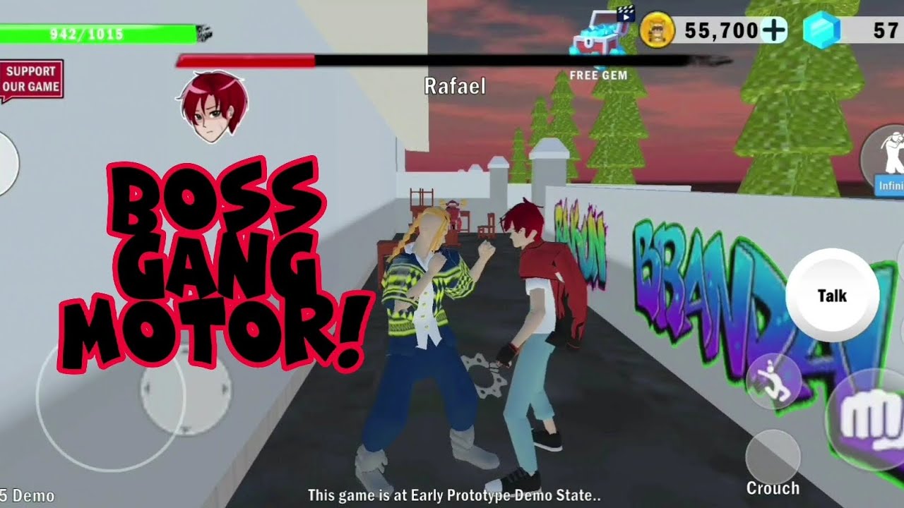 Melawan Rafael Boss Gang Motor! Berandal Sekolah - YouTube