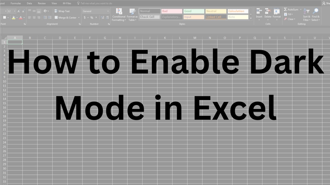 How to Enable Dark Mode in Excel - YouTube