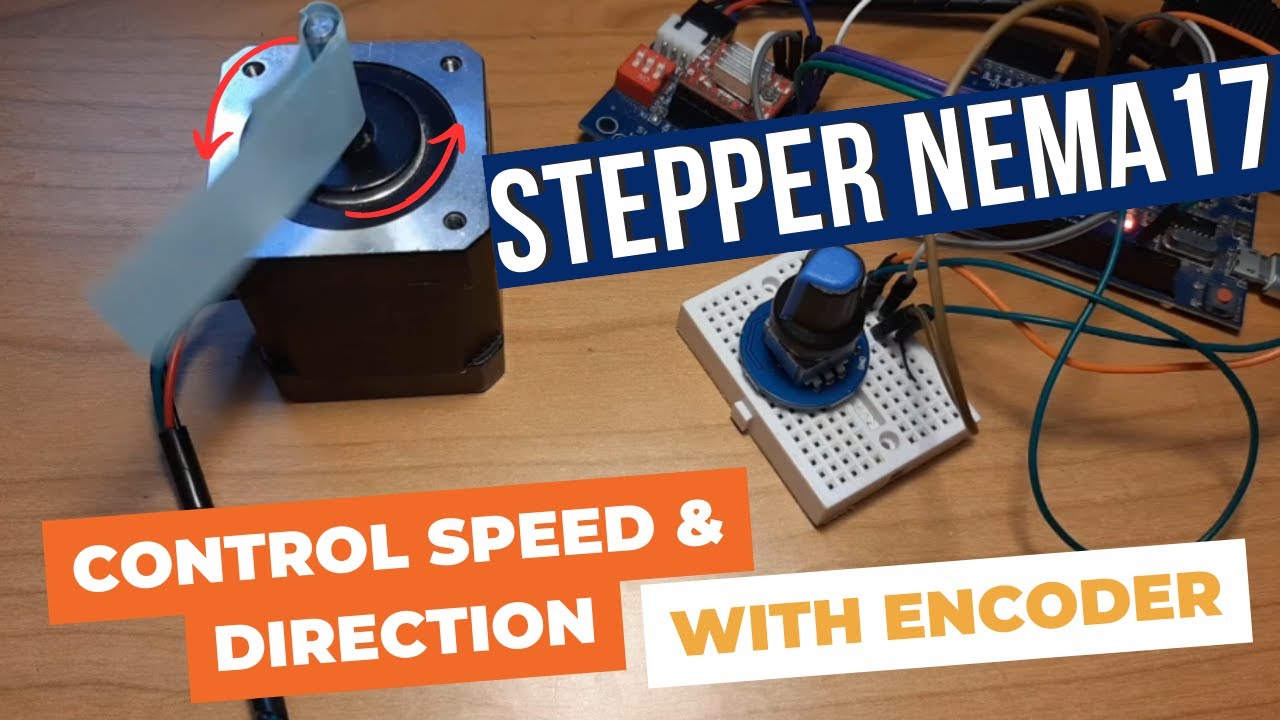 NEMA 17 Stepper Motor Using Encoder For Controlling Speed Direction