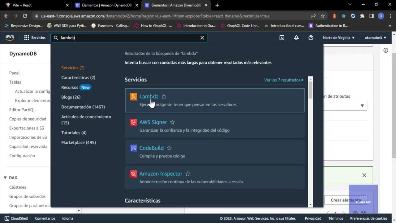 Python Video 36 obtener datos de DynamoDB mediante API Gateway y Lambda// aplicación en React js ...