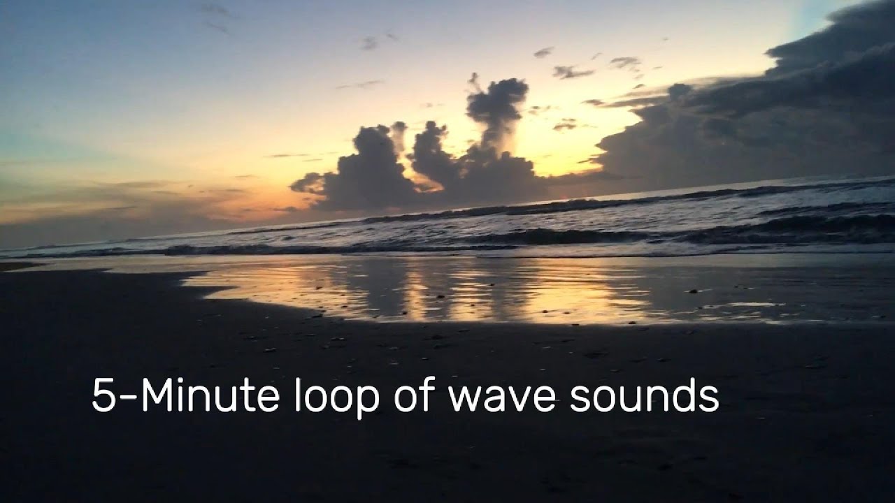 Wave Sounds - 5-minute loop of calming wave sounds - YouTube