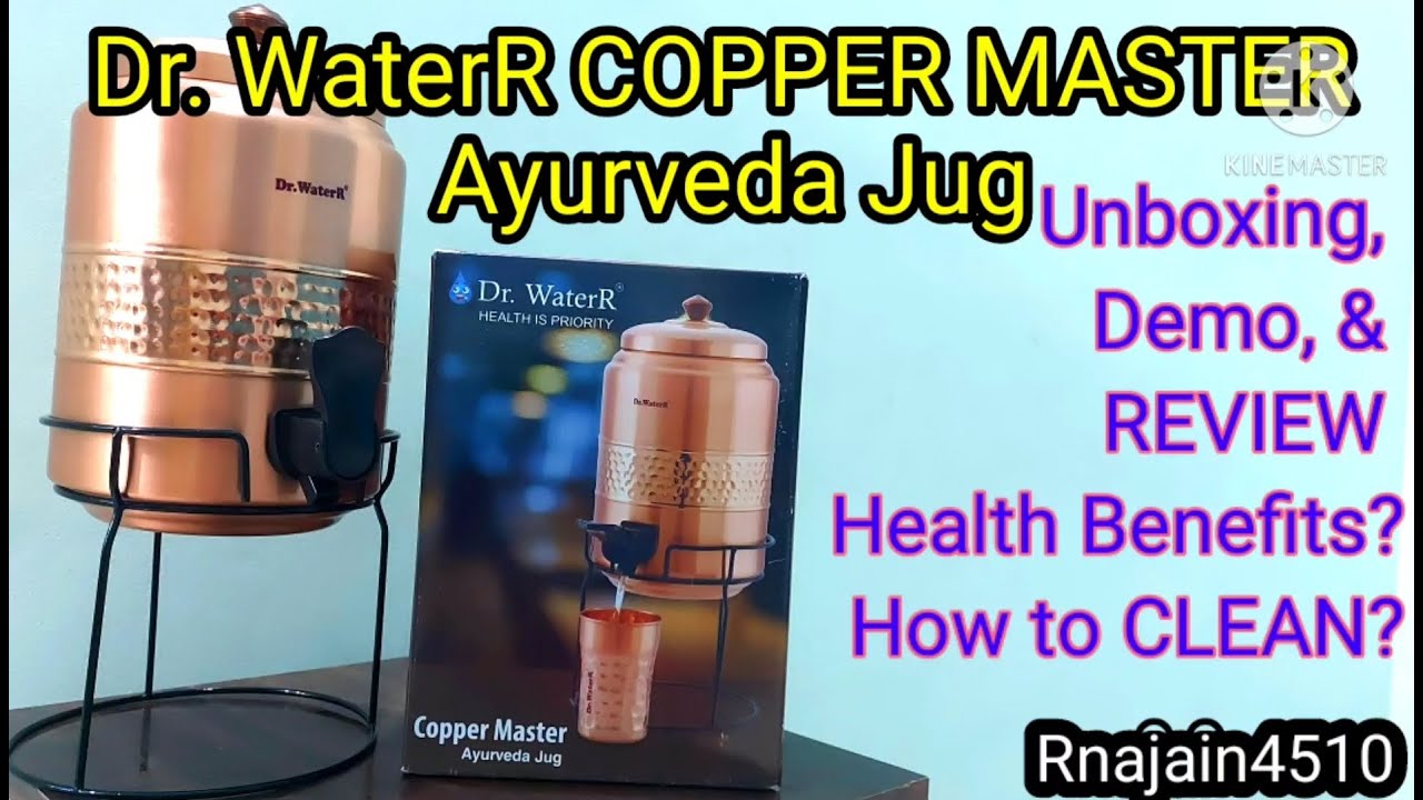 Dr. WaterR COPPER MASTER Ayurveda Jug Unboxing Review & HAELTH BENEFITS ...