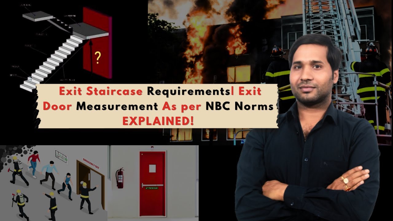 Staircase Design, Fire Exits Door Measurement & Occupant Load As per ...