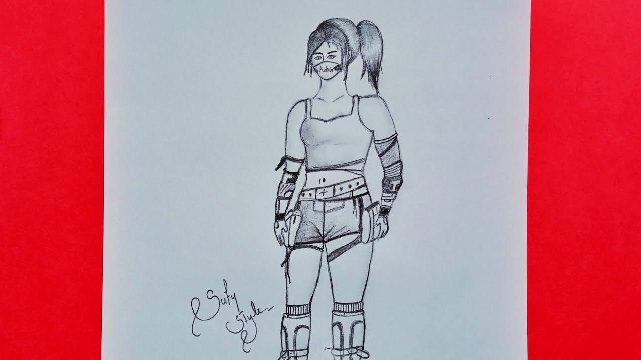 How To Draw Pubg Girl - YouTube