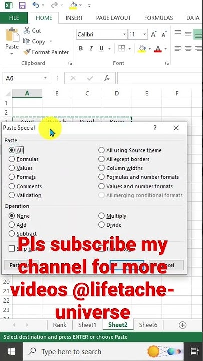 MS Excel Function-Paste Special trick #learnexcel #shorts #msexceltutorials #excelfunction # ...