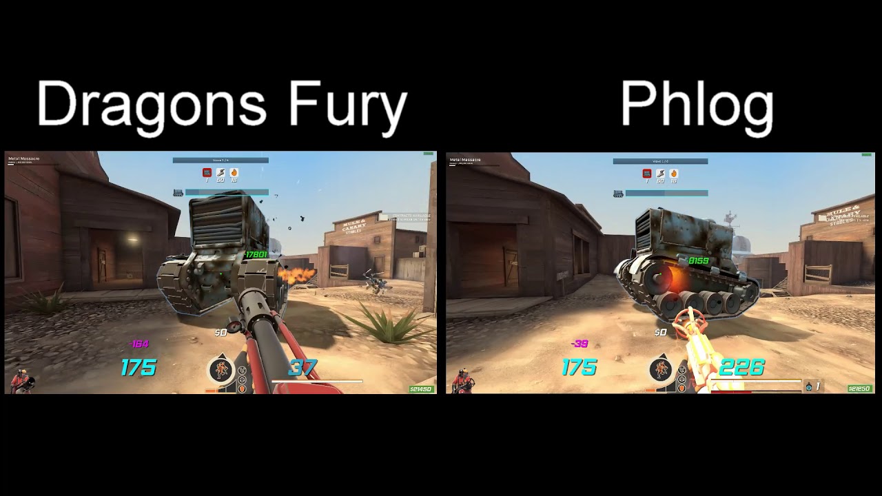 Dragons Fury vs Phlog against MvM Tanks [Side by Side comparison] - YouTube