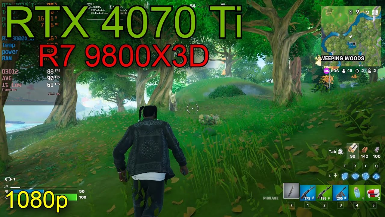 RTX 4070 Ti + R7 9800X3D - Fortnite Chapter 2 Remix - 1080p - All ...