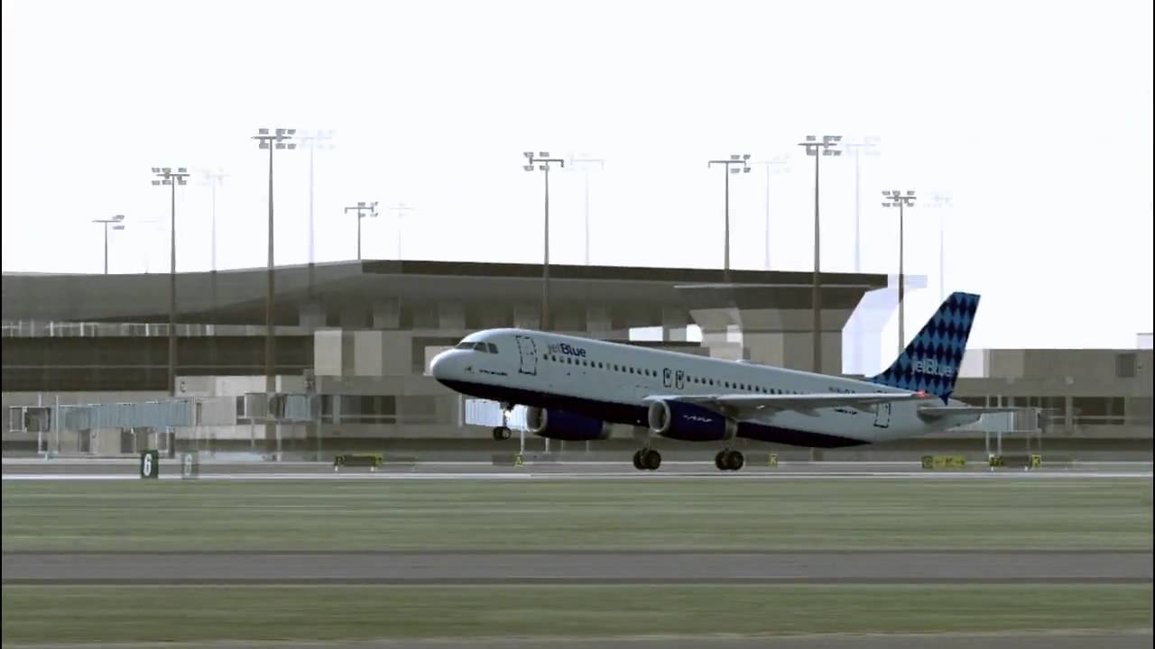 FS2004 Jetblue A320 departure Boston Logan Intl. - YouTube