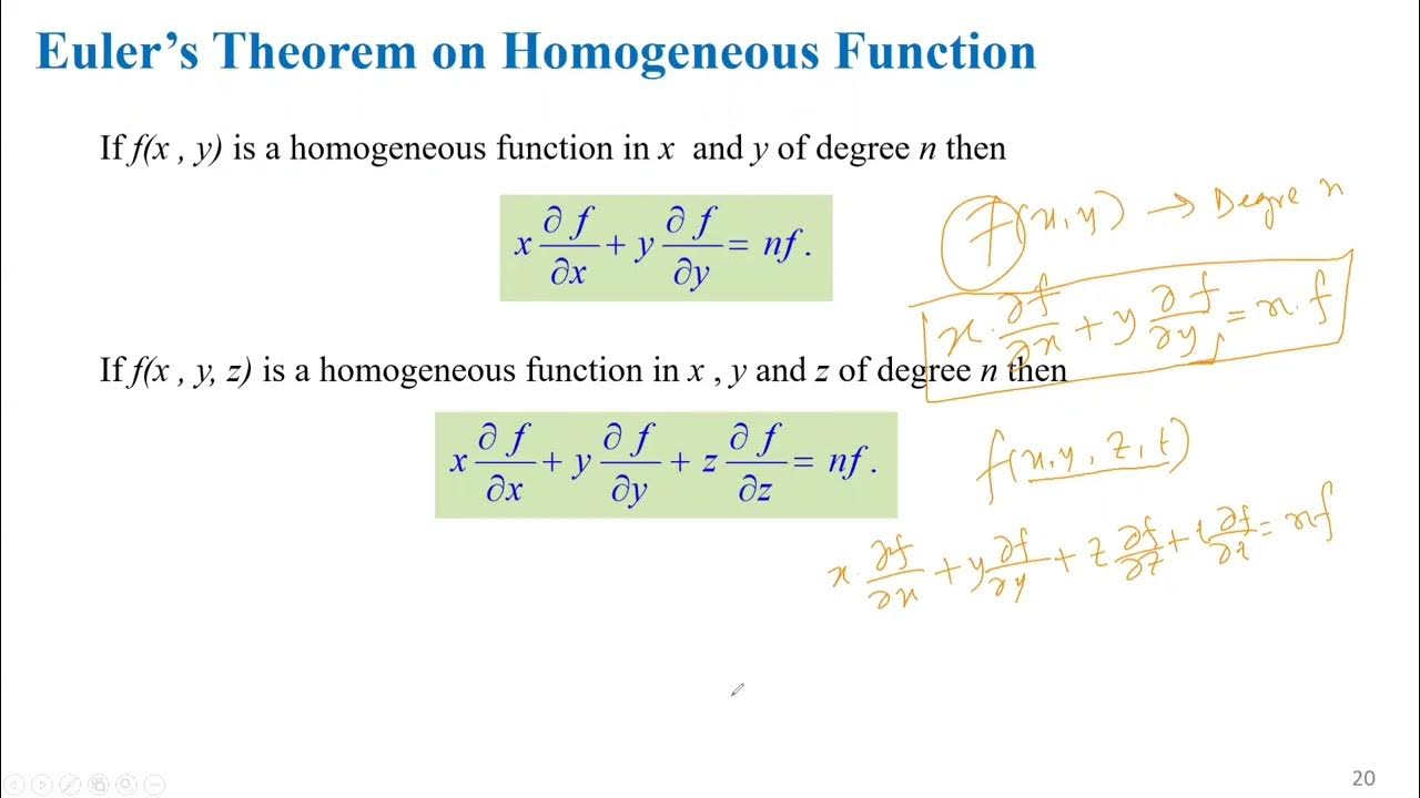 Euler's theorem on Homogeneous Function in Differential Equation in bangla [বাংলা টিউটোরিয়াল ...