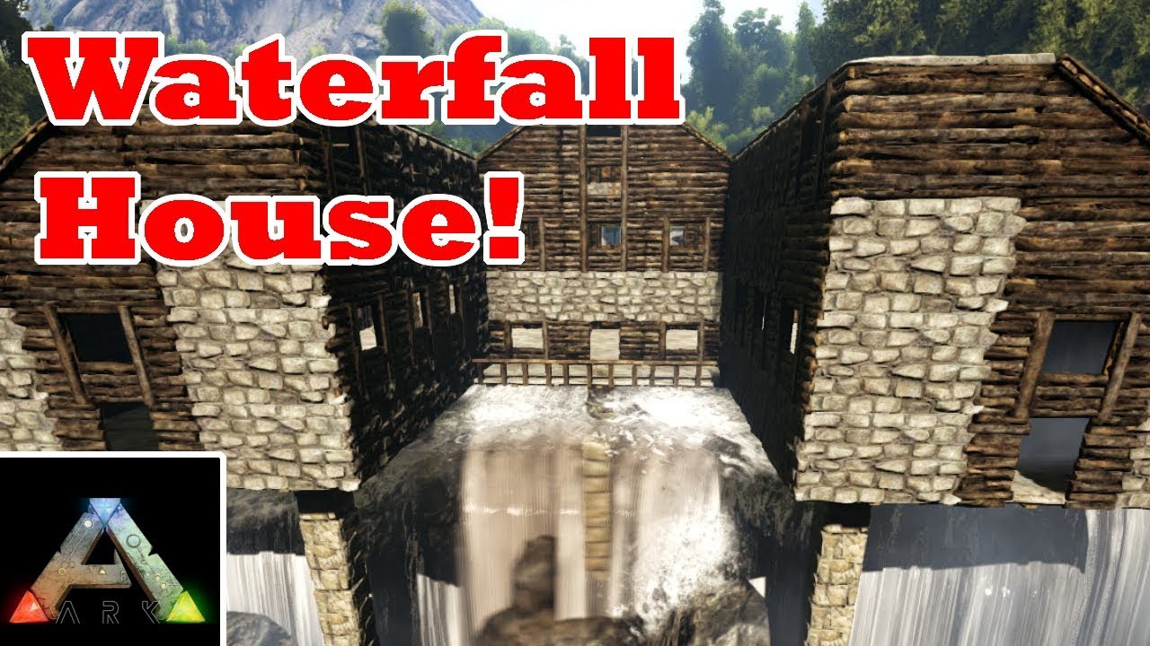 Epic waterfall house tutorial - Ark Survival Evolved build guide - YouTube