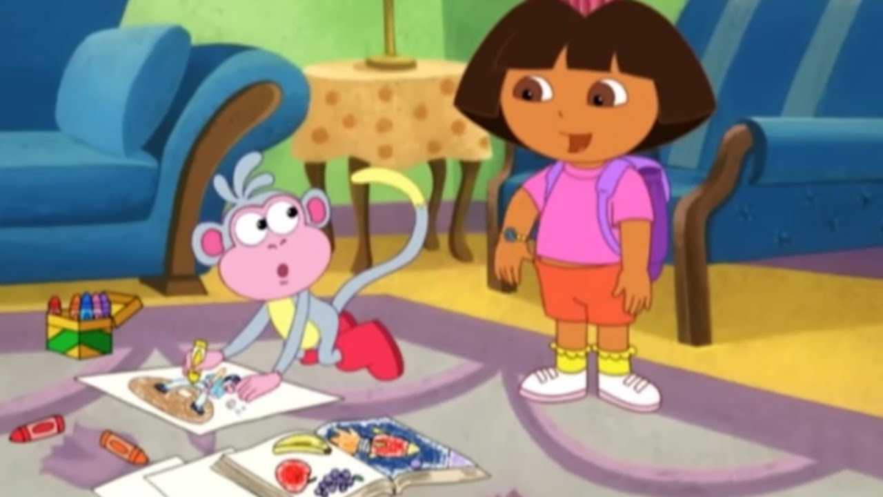 Cute Dora buji drawing | Dora coloring book - YouTube